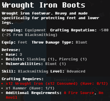 Wrought Iron Boots | Wayward Wiki | Fandom