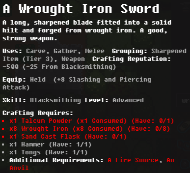 Wrought Iron Sword | Wayward Wiki | Fandom