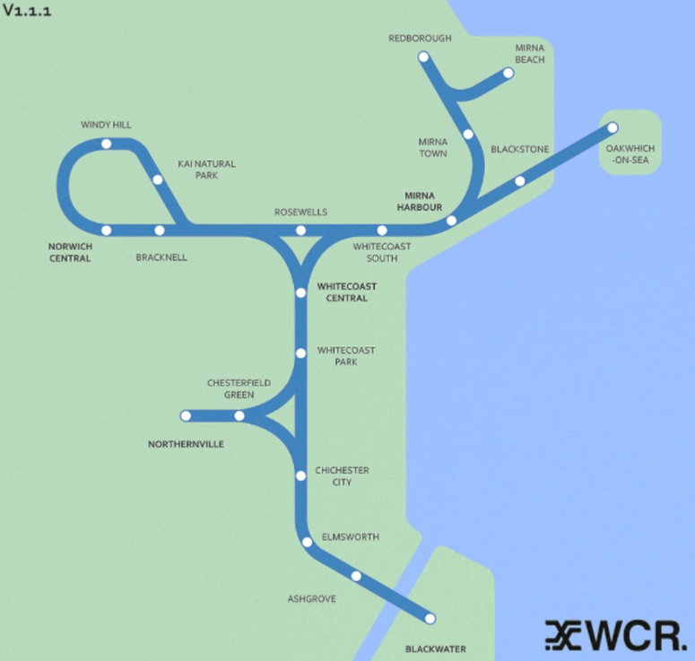 Network Map | Whitecoast City Railway Wiki | Fandom