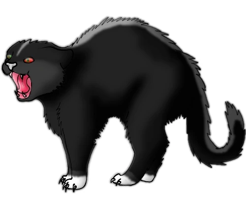 how to draw a cat hissing