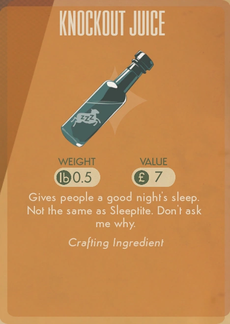 Knockout Juice | We Happy Few Wiki | Fandom