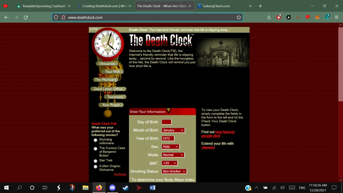 Deathclock.com | Websites Wiki | Fandom