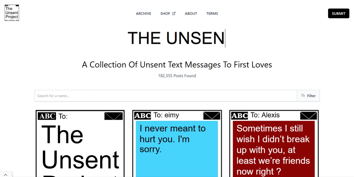 The Unsent Project | Websites Wiki | Fandom