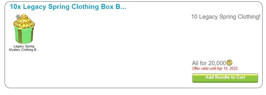 10x Legacy Spring Clothing Box Bundle | Webkinz Wiki | Fandom