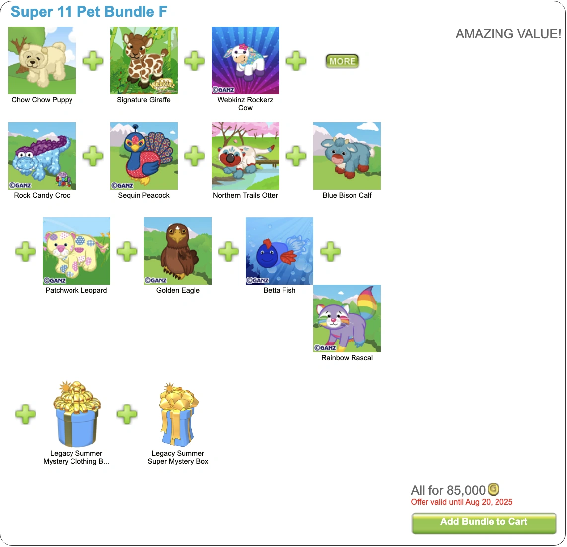 Super 11 Pet Bundle F | Webkinz Wiki | Fandom