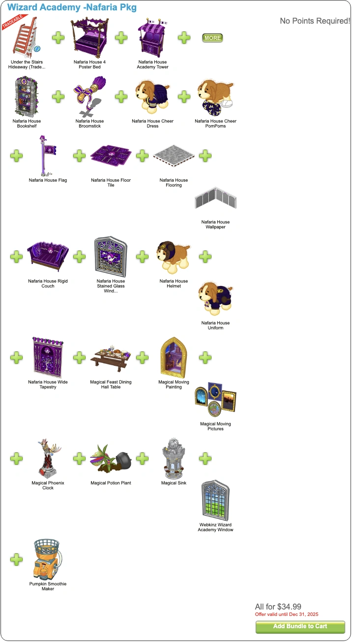 Wizard Academy Nafaria Package | Webkinz Wiki | Fandom
