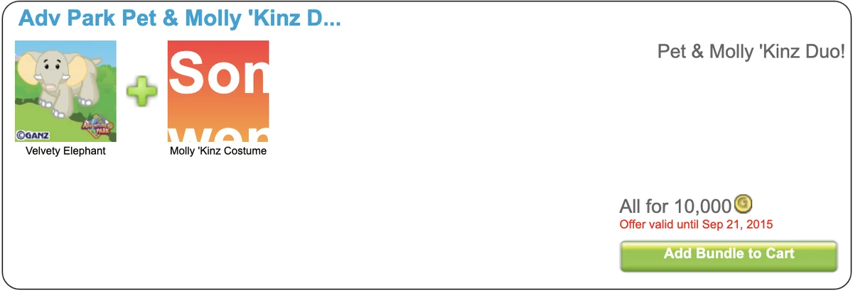Velvety Elephant & Molly 'Kinz Duo | Webkinz Wiki | Fandom