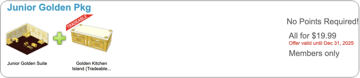 Junior Golden Package | Webkinz Wiki | Fandom