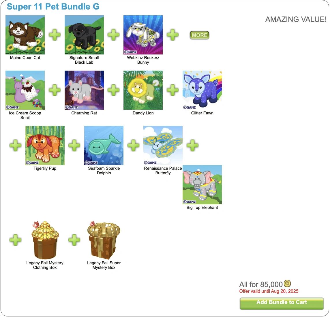 Super 11 Pet Bundle G | Webkinz Wiki | Fandom