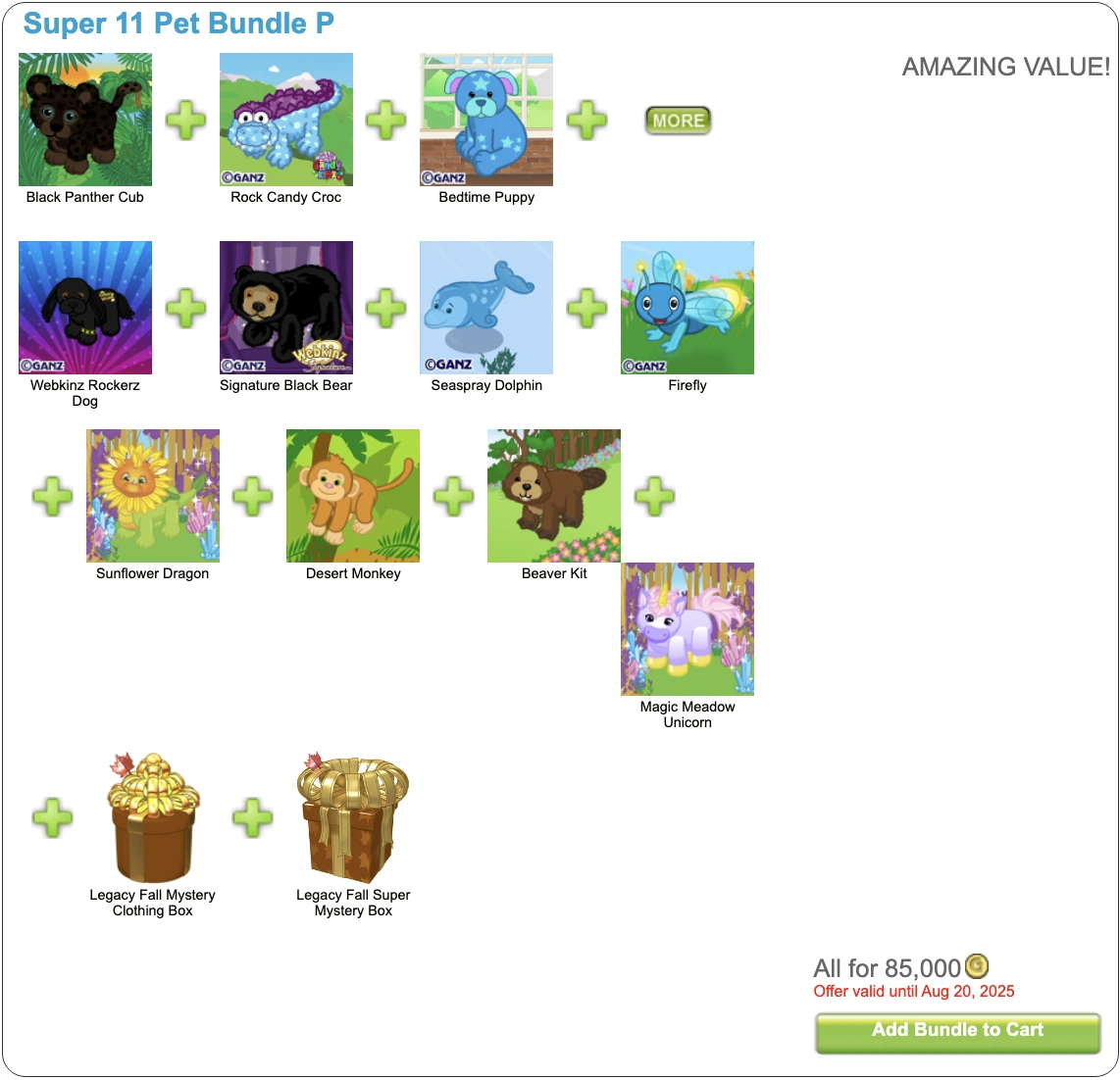 Super 11 Pet Bundle P | Webkinz Wiki | Fandom