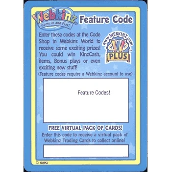 Series 1 - Feature Code Card | Webkinz Wiki | Fandom