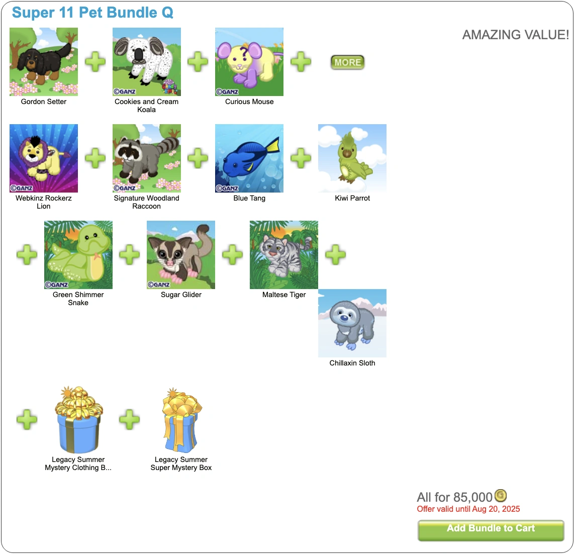 Super 11 Pet Bundle Q | Webkinz Wiki | Fandom