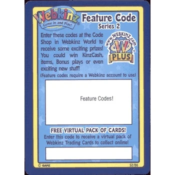 Series 2 - Feature Code Card | Webkinz Wiki | Fandom