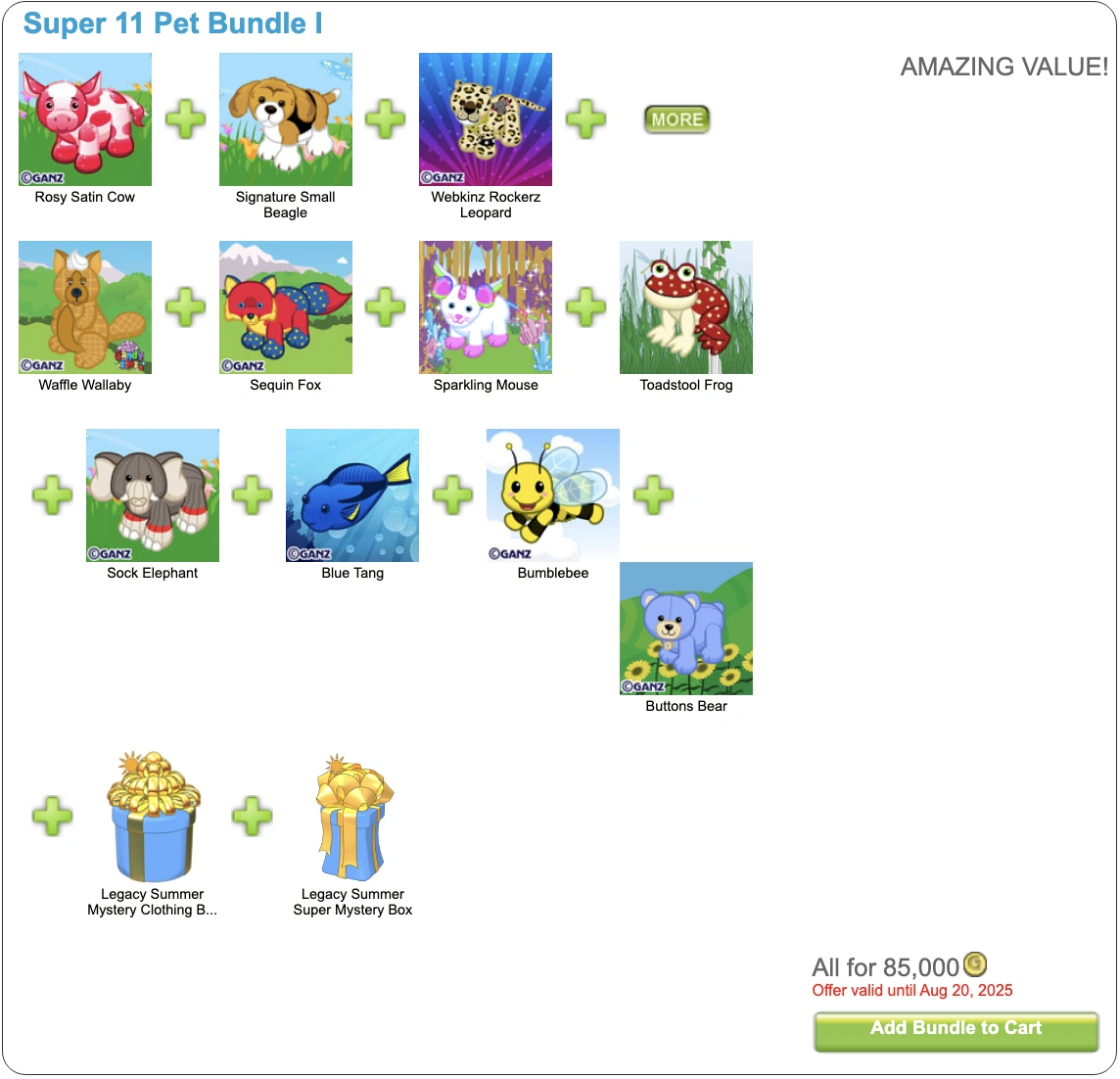 Super 11 Pet Bundle I | Webkinz Wiki | Fandom