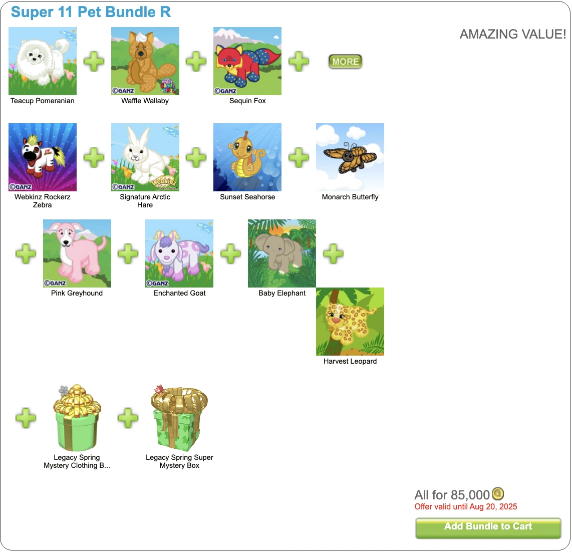 Super 11 Pet Bundle R | Webkinz Wiki | Fandom