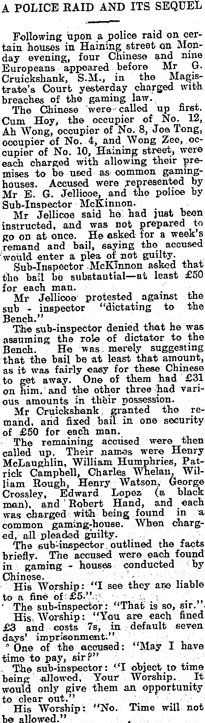 HAINING STREET HABITUES, New Zealand Times, 14 April 1915 | Wellington ...