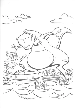 stitch coloring pages with a frog