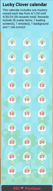 Lucky clover Calendar | Wolvesville Wiki | Fandom