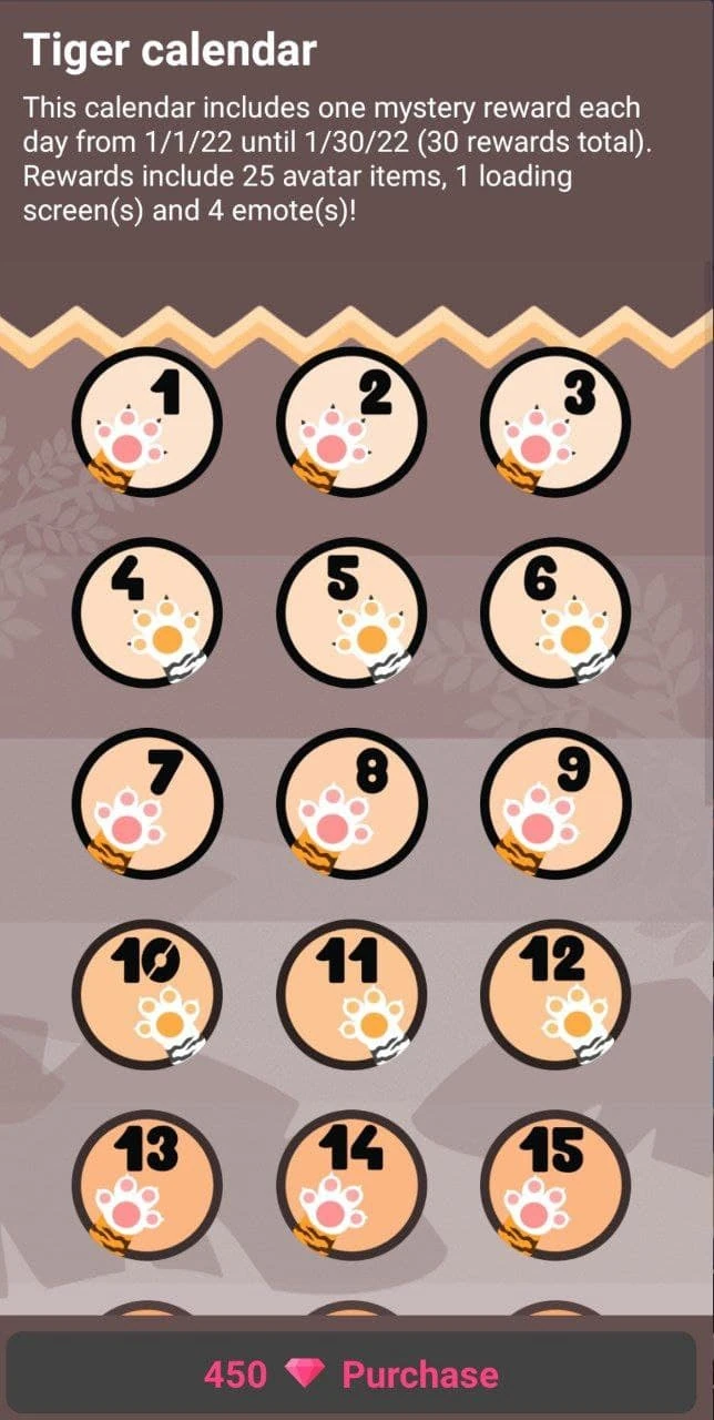 Tiger calendar | Wolvesville Wiki | Fandom