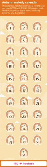 Autumn Melody Calendar | Wolvesville Wiki | Fandom