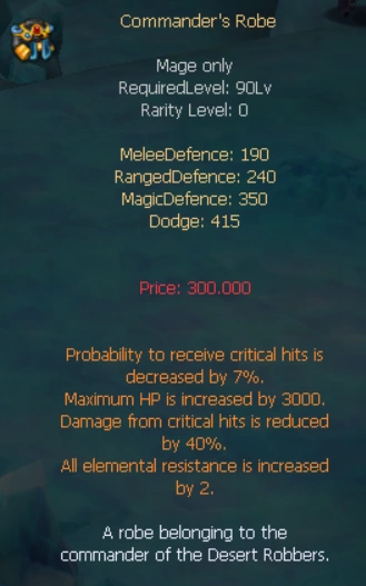 Commander's Robe | WestNos Wiki | Fandom