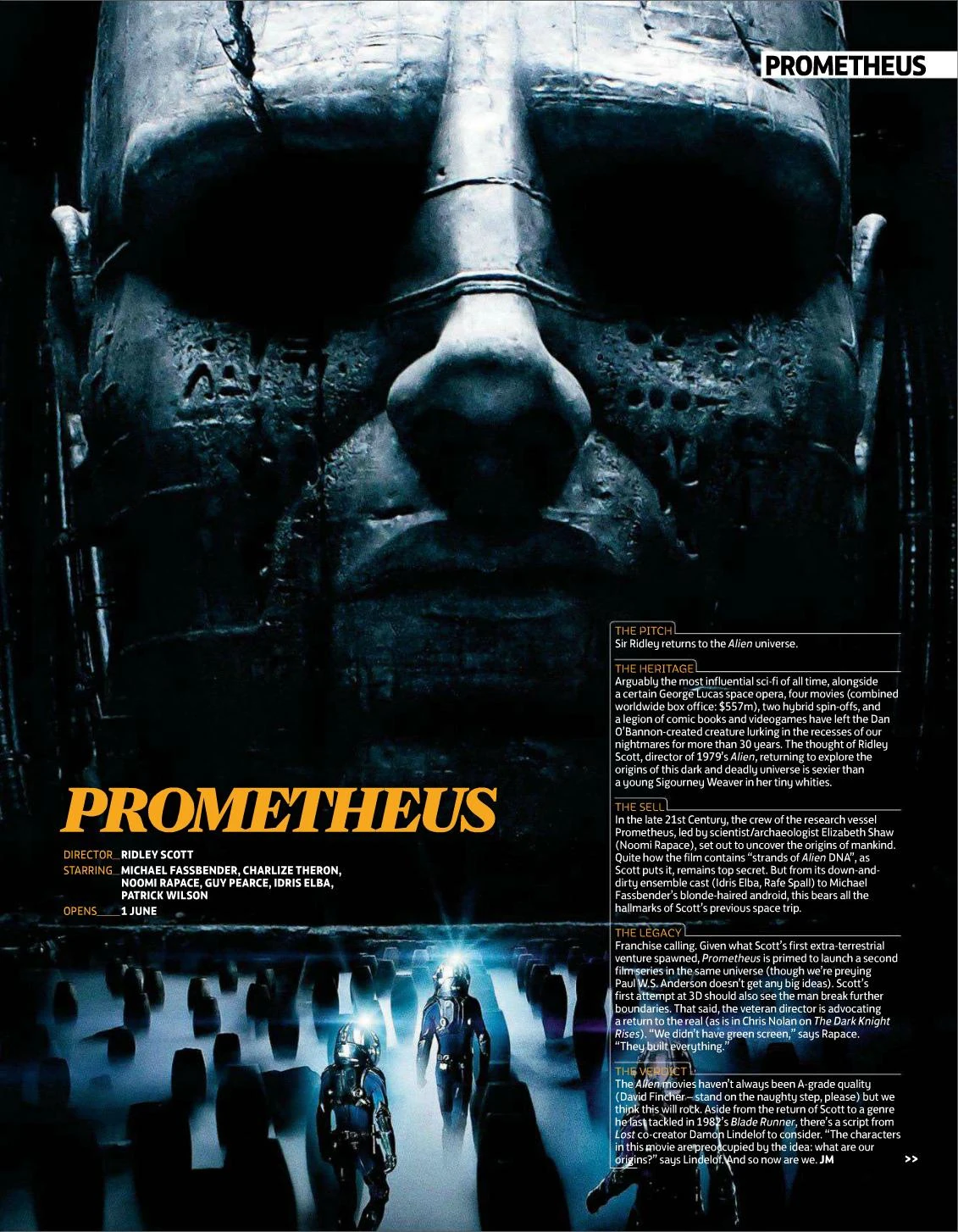 Prometheus Articles (Total Film) | Weyland-Yutani corporation Wiki | Fandom