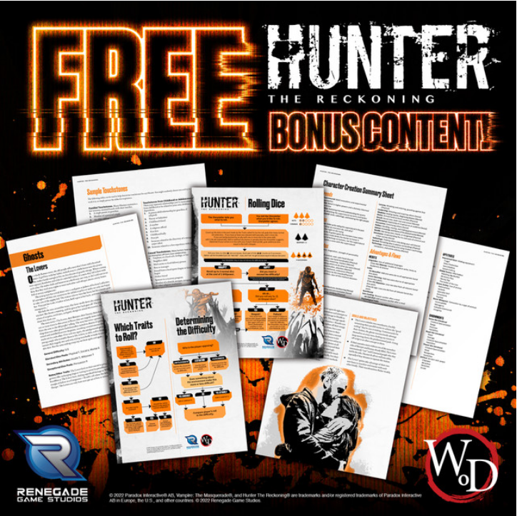 Hunter: The Reckoning 5th Edition Roleplaying Game Free Bonus Material ...