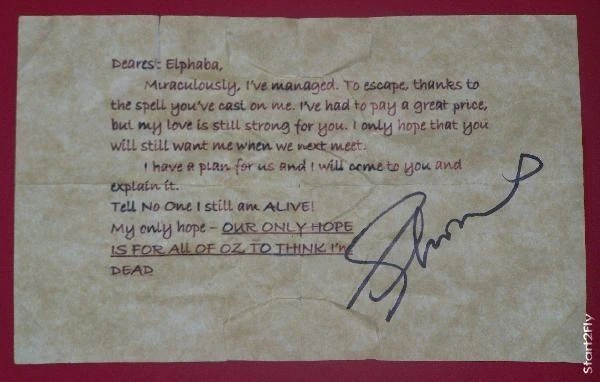 Fiyero's Letter to Elphaba | Wicked Wiki | Fandom
