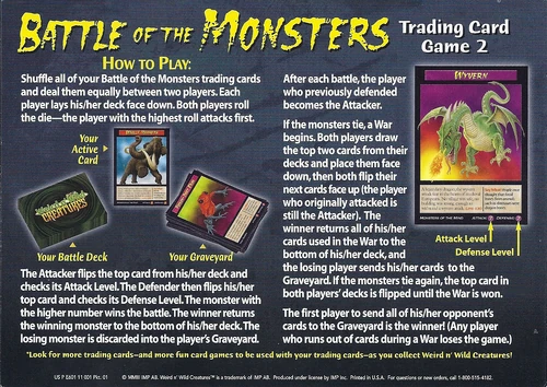 Battle of the Monsters Trading Card Game 2 | Weird n' Wild Creatures ...