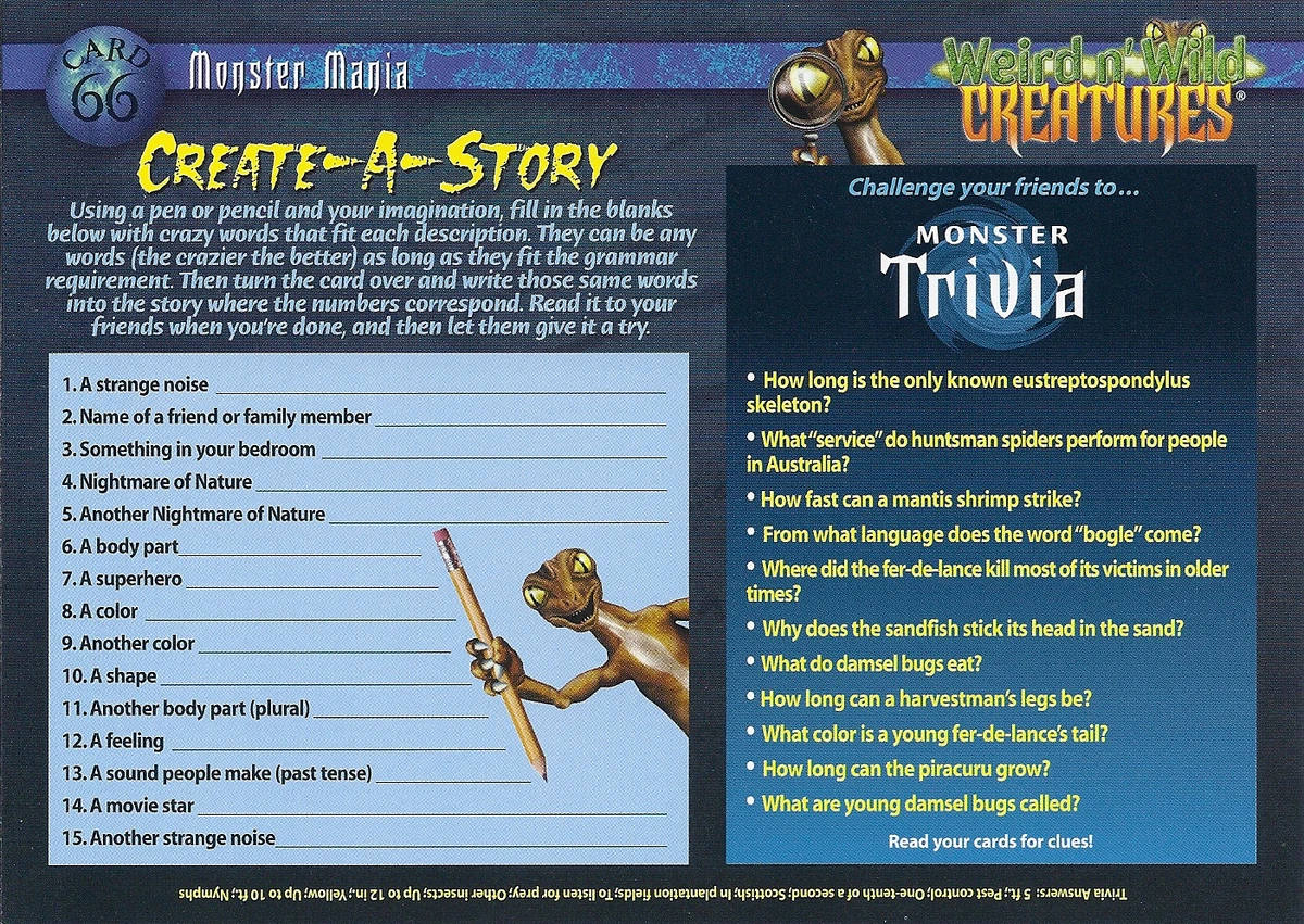 Monster Mania 66 | Weird n' Wild Creatures Wiki | Fandom