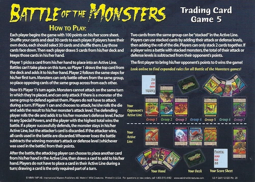 Battle of the Monsters Trading Card Game 5 | Weird n' Wild Creatures ...