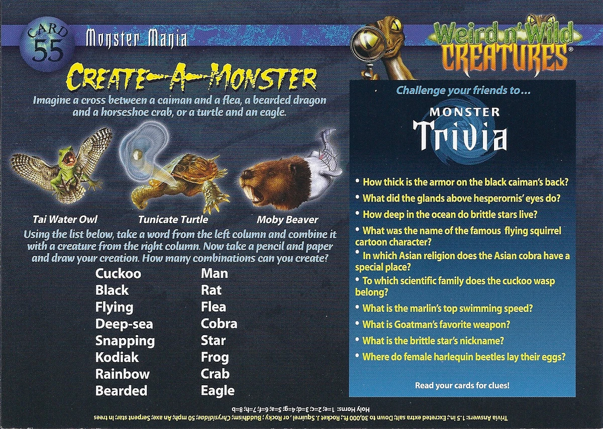 Monster Mania 55 | Weird n' Wild Creatures Wiki | Fandom