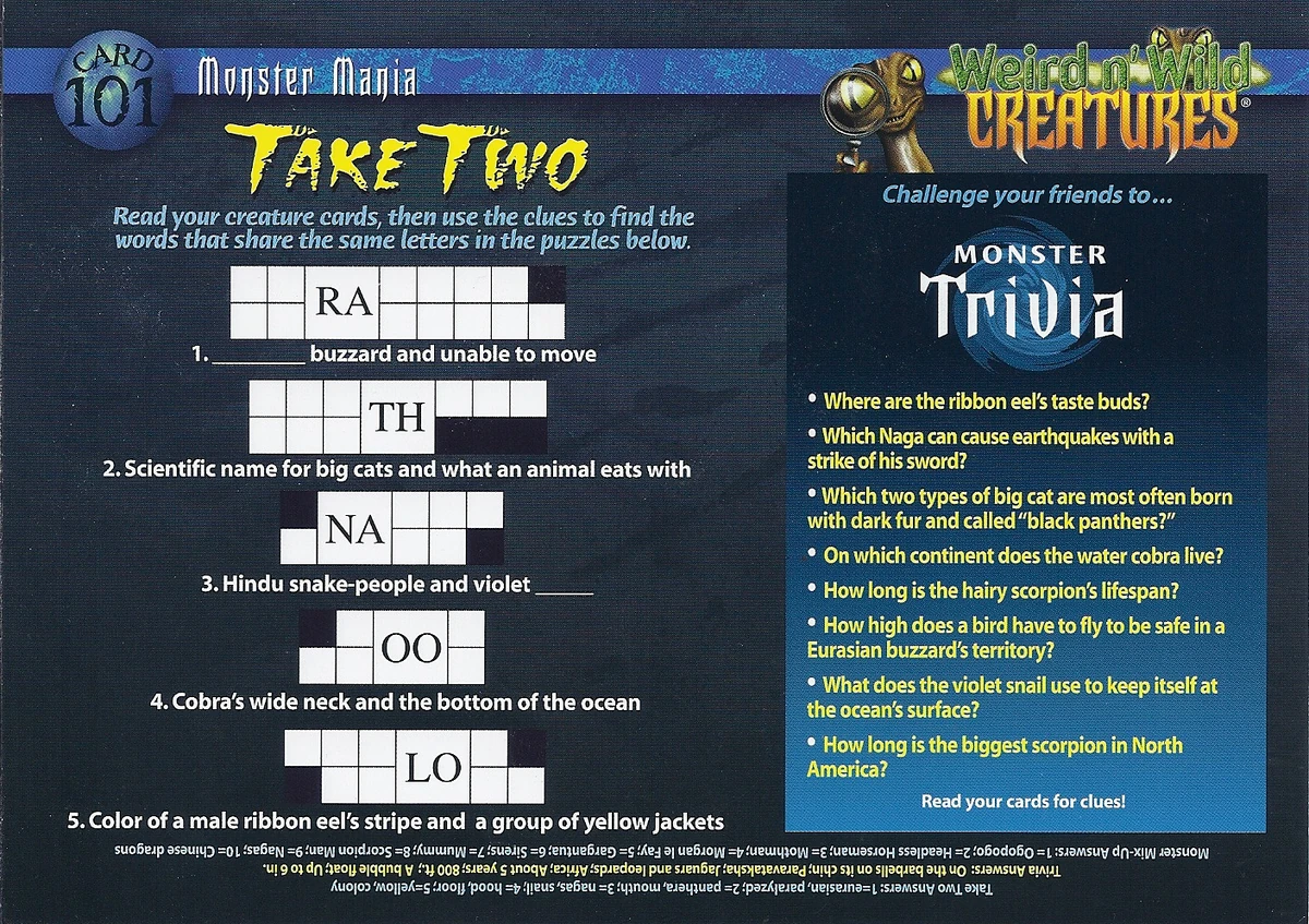 Monster Mania 101 | Weird n' Wild Creatures Wiki | Fandom