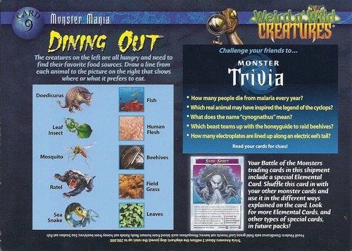 Elemental Cards Monster Mania | Weird n' Wild Creatures Wiki | Fandom