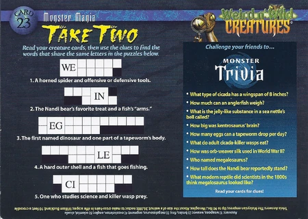 Monster Mania 23 | Weird n' Wild Creatures Wiki | Fandom