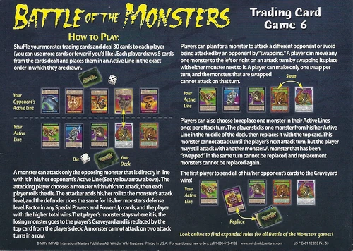 Battle of the Monsters Trading Card Game 6 | Weird n' Wild Creatures ...