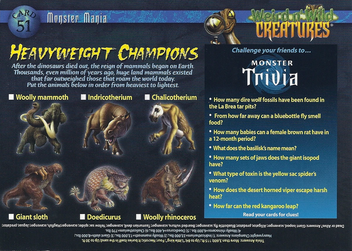 Monster Mania 51 | Weird n' Wild Creatures Wiki | Fandom
