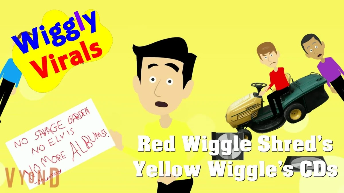 Red Wiggle Shred's Yellow Wiggle's CDs | Wiggly Virals Wiki | Fandom