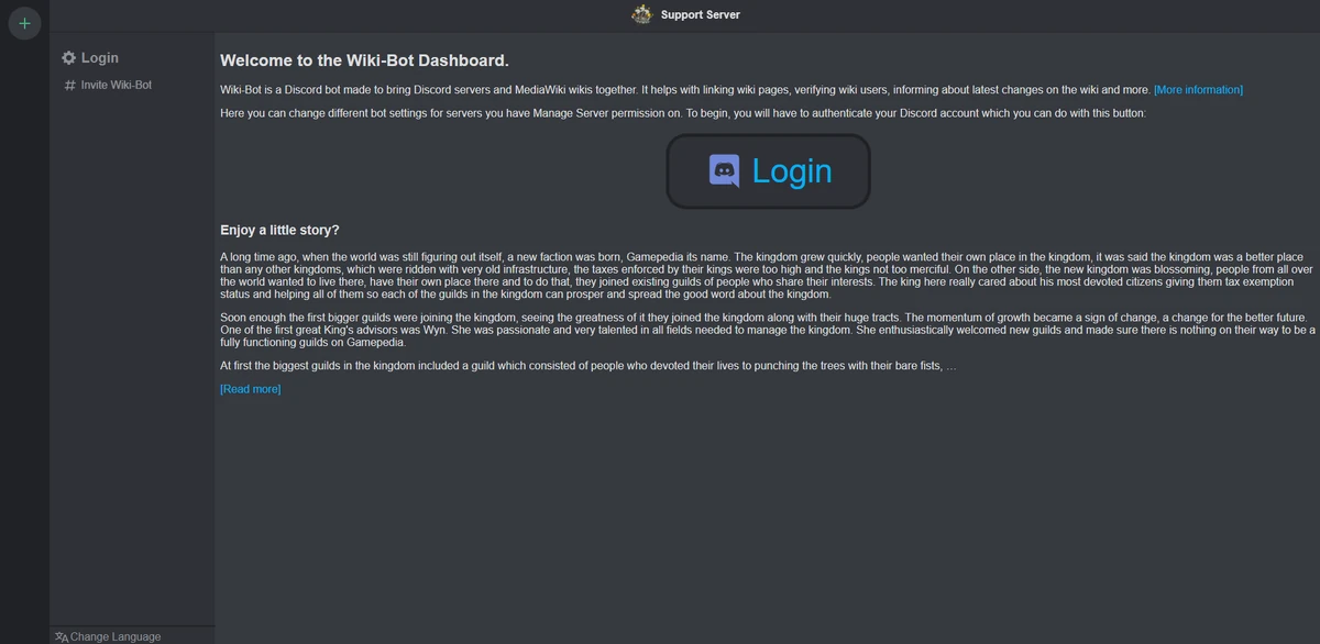 Settings | Help with Wiki-Bot | Fandom