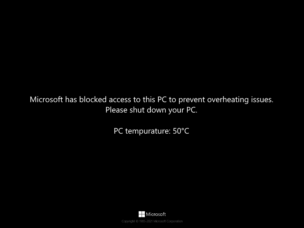 Windows 11 (23H2) - Overheating Kill Screen | Windowscu Adam Wiki | Fandom