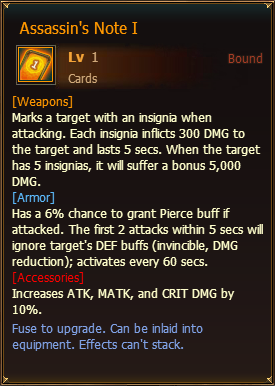 Assassin's Note | Wings of destiny Wiki | Fandom