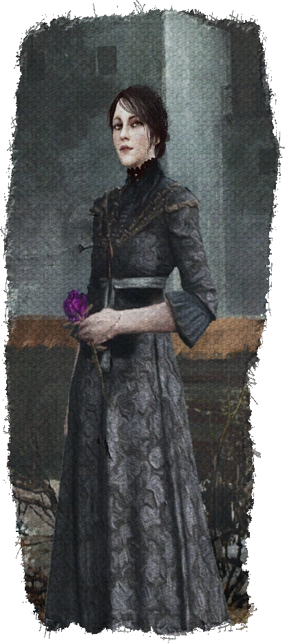 Painting of Iris holding a violet rose | Witcher Wiki | Fandom