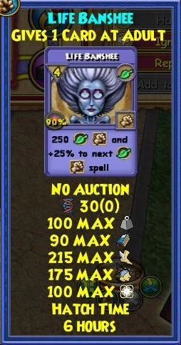 Life Banshee Item Card | Wizard 101 Wiki | Fandom