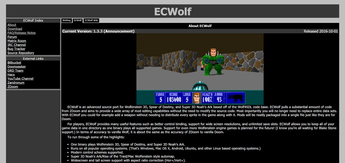 ECWolf (website) | Wolfenstein 3D Wiki | Fandom