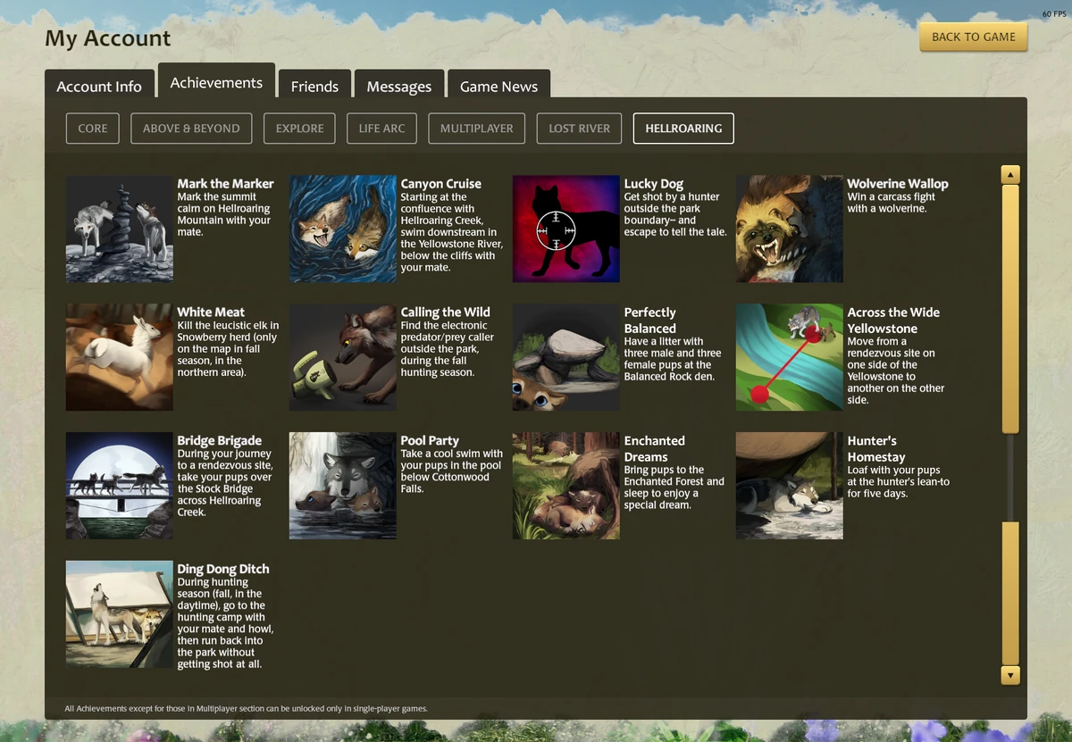 Hellroaring Mountain (Anniversary Edition) Achievements | WolfQuest Wiki | Fandom