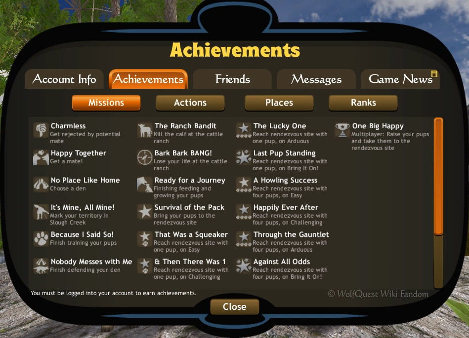 Achievements/Classic | WolfQuest Wiki | Fandom