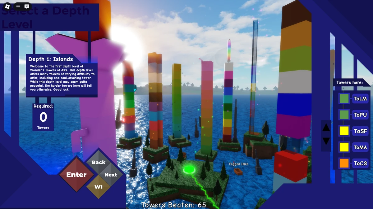 Depth Select | Wonder's Towers of Awe Wiki | Fandom