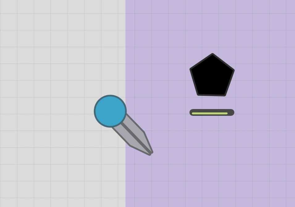 black pentagon shape