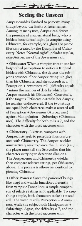 Auspex | World of Darkness - All The Clutter Wiki | Fandom