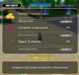 Daily Quests | World Of Stands Wiki | Fandom